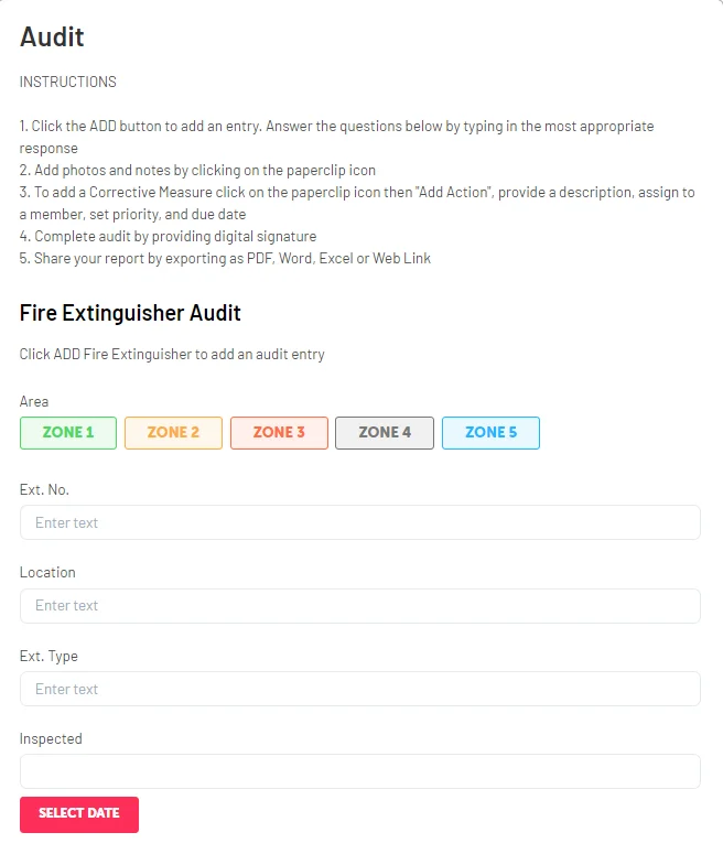 Monthly fire extinguisher inspection checklist | Lumiform